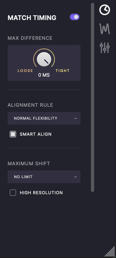 Adjusting the Automatic Time Matching